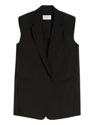 Max Mara Oversized Viscose Gilet - Black