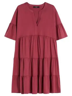 Max Mara Cotton Jersey Kaftan Dress - Cherry