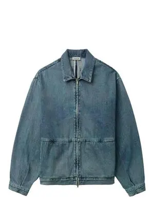 Fear Of God Pleat-detail Denim Jacket - Blue