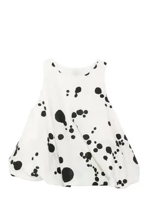 Apuntob Bubble-hem Sleeveless Blouse - White