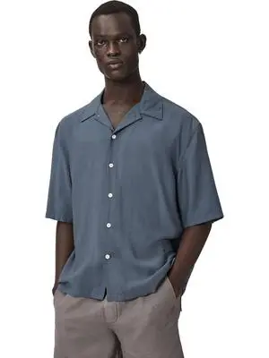 ALLSAINTS Purley Oversized Short Sleeve Shirt - Grey