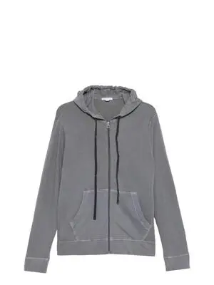 JAMES PERSE Zip-up Drawstring Hoodie - Grey