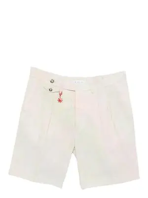 MANUEL RITZ Pleated Linen Shorts - Neutrals