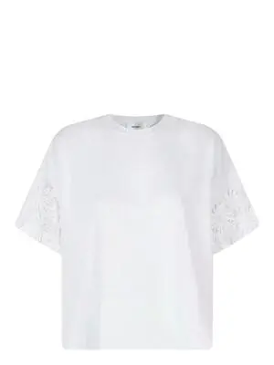 MEIMEIJ Floral-appliqué Short-sleeve T-shirt - White