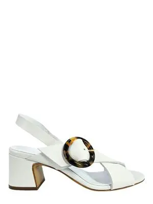 MADISON MAISON Block Heel Slingback Sandal - White
