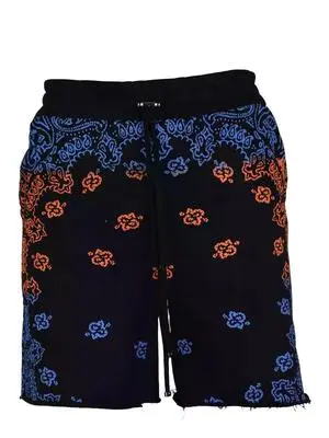 Amiri Bandana Print Logo Patch Shorts - Black