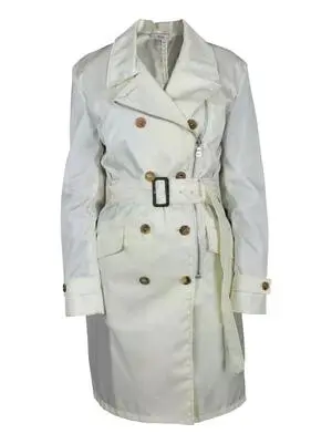 Prada Belted Zip Trench Coat - White