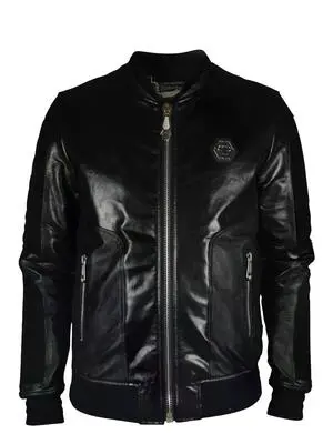 Philipp Plein Logo-appliqué Bomber Jacket - Black