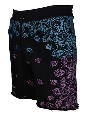 Amiri Bandana-print Logo-patch Shorts - Black