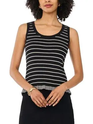 VINCE CAMUTO Stripe Cotton Rib Tank