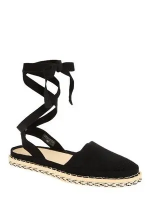 Rothy's D'orsay Ankle Tie Espadrille Flat - Black