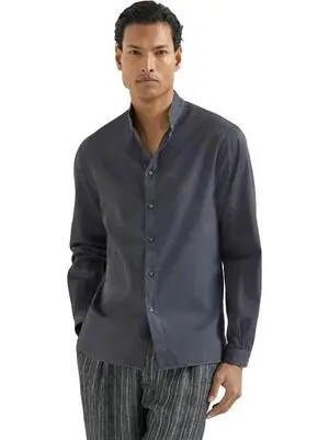 Brunello Cucinelli Garment-dyed Shirt - Anthracite