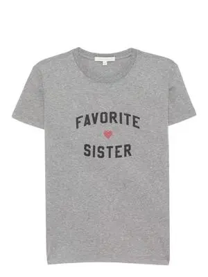 FAVORITE DAUGHTER Graphic-print Crew-neck T-shirt - Grey