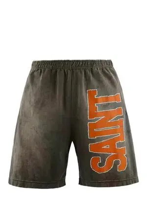 SAINT MXXXXXX Logo-print Track Shorts - Grey