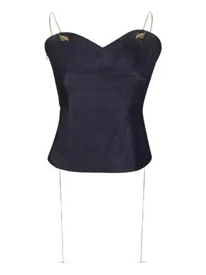 DANAMÉ Mirabel Chain-strap Sleeveless Top - Blue