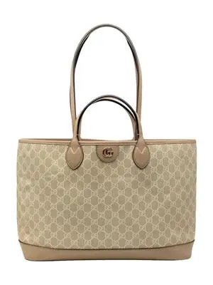 Gucci Medium Gg Supreme Ophidia Tote - Neutrals