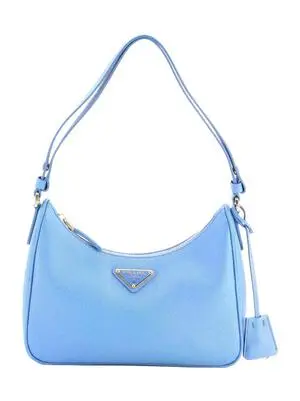 Prada Re-edition Hobo Saffiano Leather Mini Shoulder Bag - Blue
