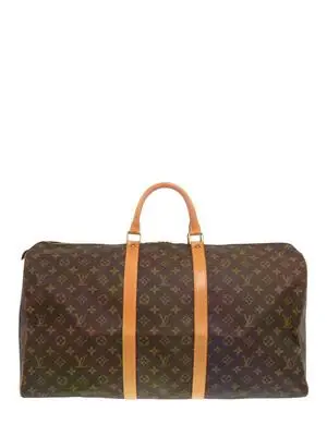 LOUIS VUITTON 1996 Monogram Keepall 55 Travel Bag - Brown