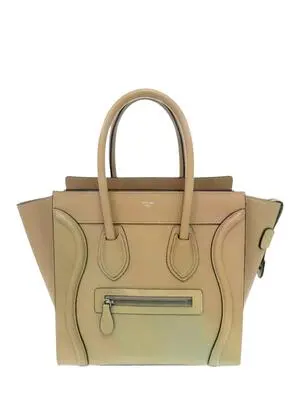 Celine 2020 Micro Drummed Calfskin Luggage Tote - Neutrals