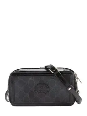 Gucci Gg Supreme Interlocking G Crossbody Bag - Black