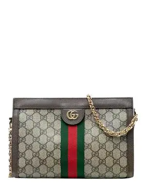 Gucci Small Gg Supreme Ophidia Chain Crossbody Bag - Neutrals