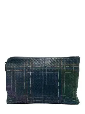 Bottega Veneta Nappa Intrecciato Metropolis Document Case Clutch Bag - Blue