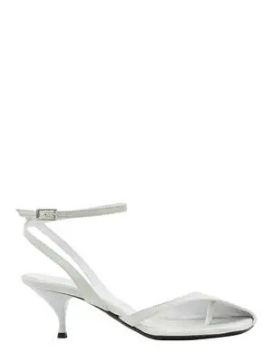 MORSICA Cut-out Kitten Heel Sandals - Grey