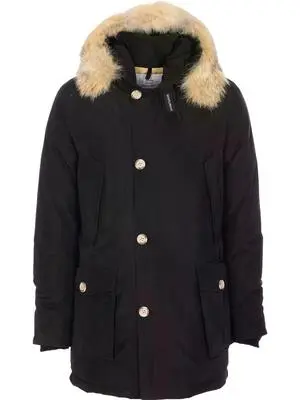 Woolrich Fur-trim Padded Coat - Black