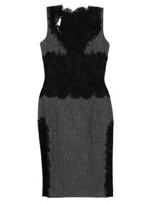 Dolce & Gabbana Herringbone Laced Dress - Grey