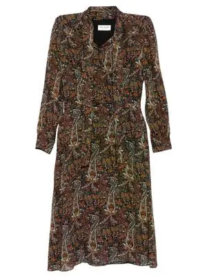Saint Laurent Paisley Print Midi Dress - Multicolour