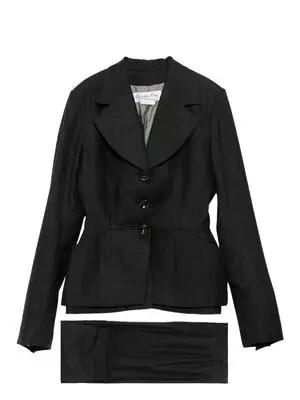 Dior Sculpted Waist Wool Suit Set - Grey