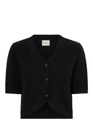 Le Kasha Cropped Cashmere Cardigan - Black