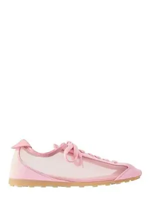 Jacquemus Suede And Leather Trimmed Mesh Sneakers - Pink