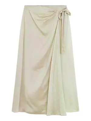 Aspesi Knot-Tie Midi Skirt Neutrals