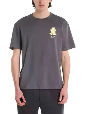 EA7 Slogan-print Graphic-print T-shirt - Grey