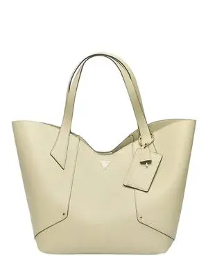 Guess Logo-plaque Pebble-textured Tote Bag - Green