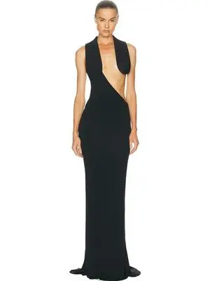 TOM FORD Asymmetric Backless Evening Dress - Black