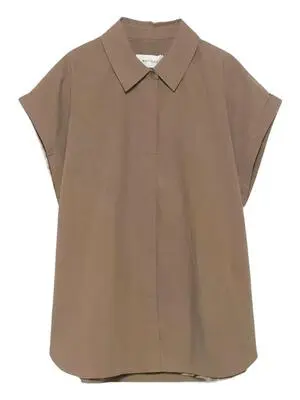 Matteau Cap-sleeve Button-up Shirt - Brown