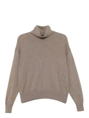 JAMES PERSE Cashmere Funnel-neck Sweater - Brown