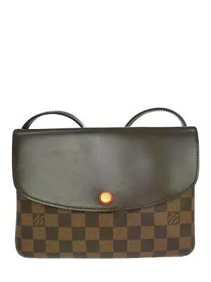 LOUIS VUITTON 2015 Twice Damier Shoulder Bag - Brown