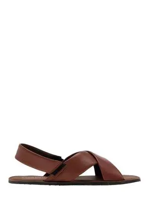 GROUNDIES Crossover-strap Slingback Sandals - Brown