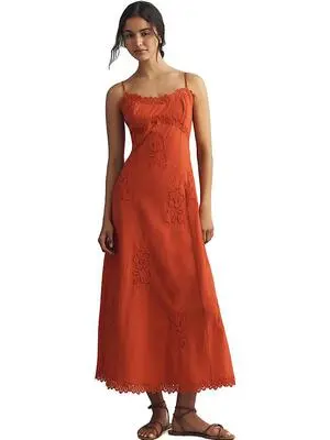 RAHI Starlet Cutwork Cotton Dress - Red