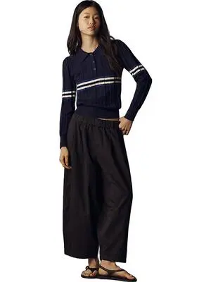 Maeve Cotton Linen Balloon Trousers - Black