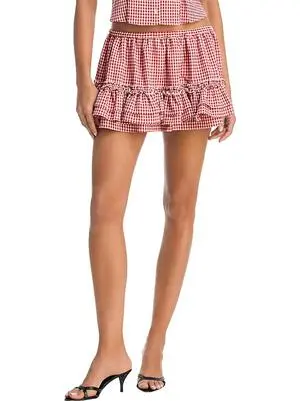 WAYF Aria Mini Skirt - Red