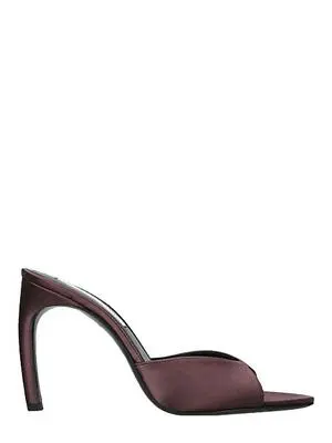 Victoria Beckham Banana Heel 100 Satin Heeled Mules - Wine