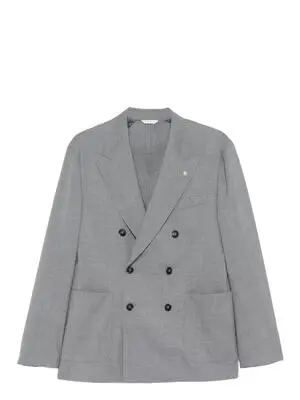 MANUEL RITZ Nuvola Double-breasted Blazer - Grey
