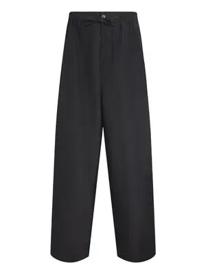 LEMAIRE Cotton Twill Wide-leg Trousers - Black