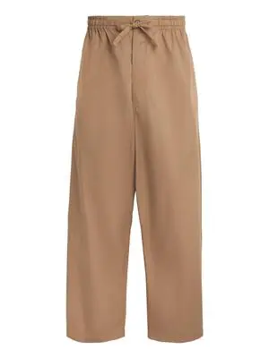 LEMAIRE Cotton Twill Wide-leg Trousers - Brown