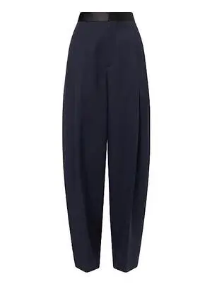 Bottega Veneta Grain De Poudre Wool Trousers - Midnight Blue