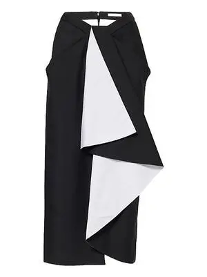 Givenchy Draped Wool Midi Skirt - Black